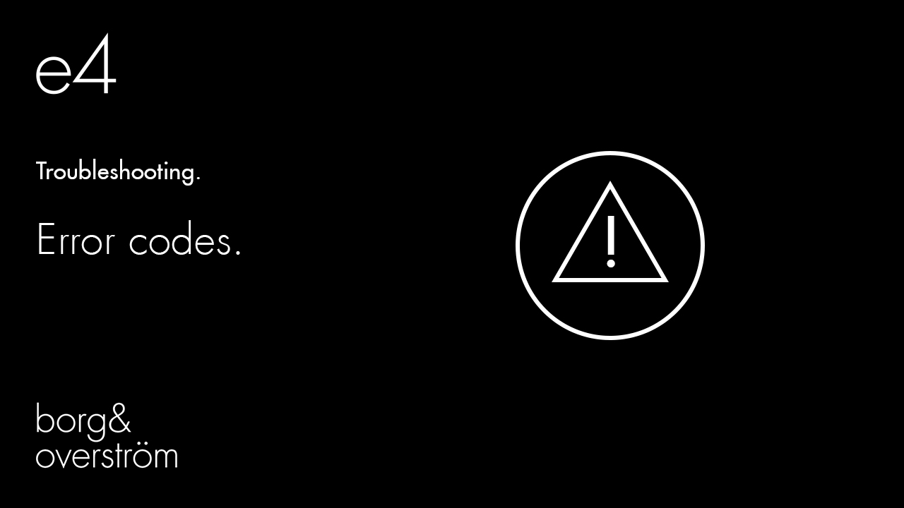 E4 Error Codes - Borg & Overström